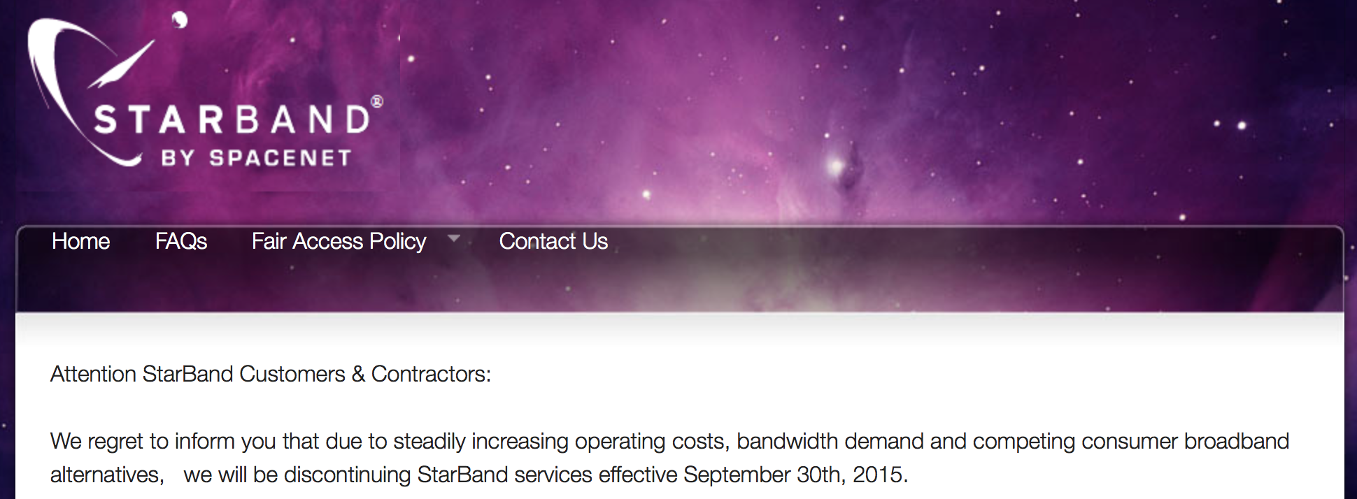 StarBand Satellite Internet Shutting Down - Mobile Internet Resource Center StarBand Satellite Internet Shutting Down - Mobile Internet Resource Center