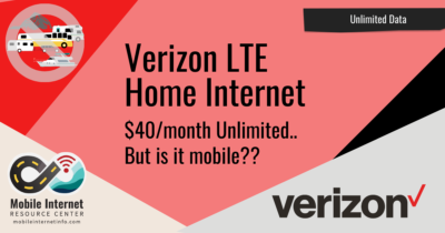 Verizon LTE Home Internet Service - $40/month Unlimited Data Plan for ...