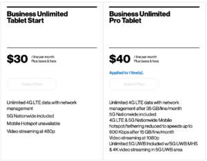 Verizon Business Connected Device Plan Changes - Tablet and Jetpack ...