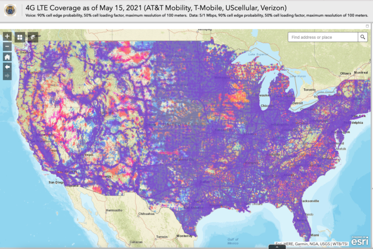 FCC Publishes New Cellular Carrier LTE Coverage Map - Mobile Internet ...