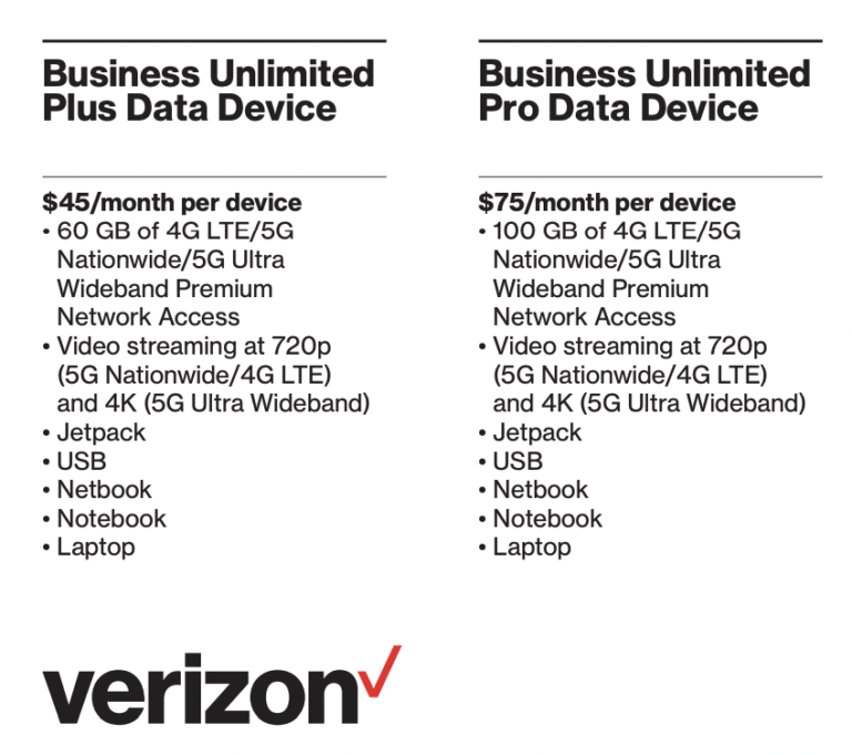 Verizon Business Releases New Business Unlimited Data Device Plans with 5G Ultra Wideband ...