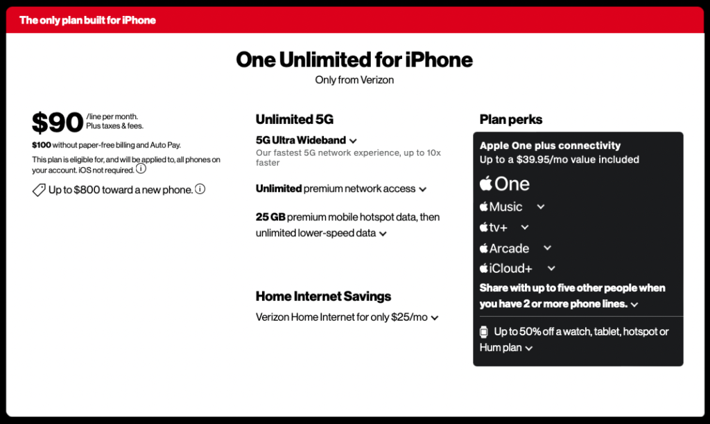 Verizon Introduces New One Unlimited for iPhone Plan - Mobile Internet Resource Center
